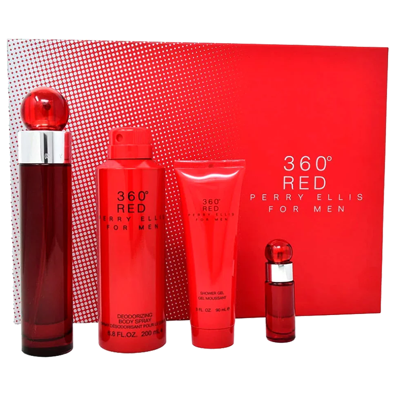 360 PERRY RED 4PC SET, MEN'S GIFT SET, EDT 4 PC | Perfumes for men and ...